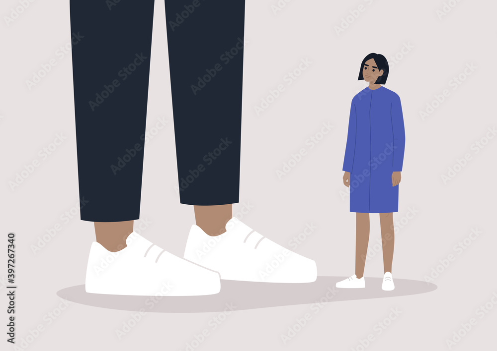 Equality problem: a female character standing next to a giant, sexism ...