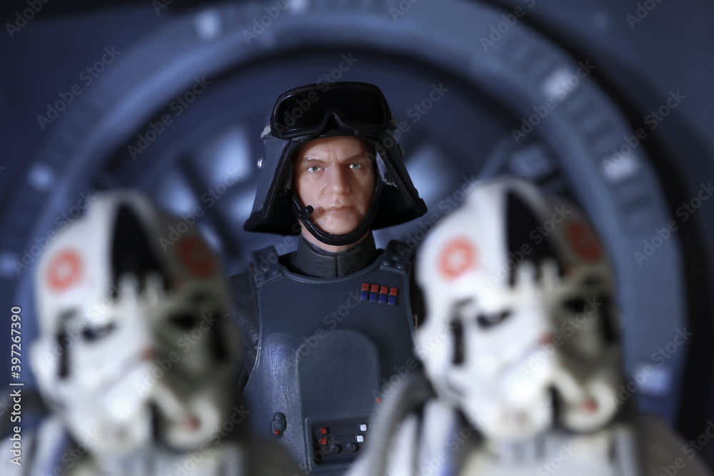 NEW YORK USA - NOV 11 2018: Recreation of a scene from Star Wars The ...