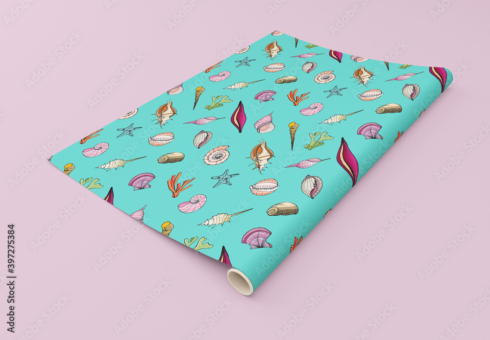 Wrapping Paper Roll Mockup Stock Template | Adobe Stock