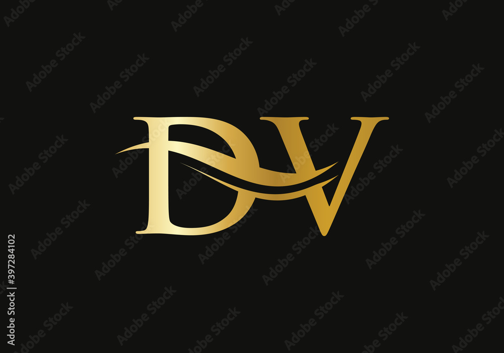 Letter DV Logo Design for business and company identity. Creative DR ...