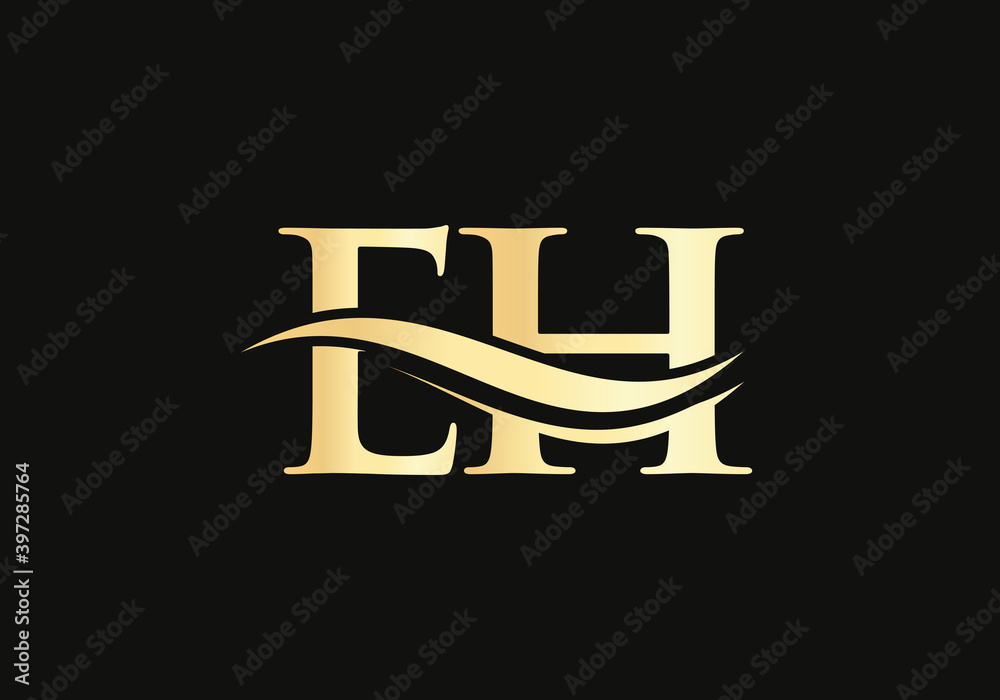 Premium EH letter logo design. EH Logo for luxury branding. Elegant and ...