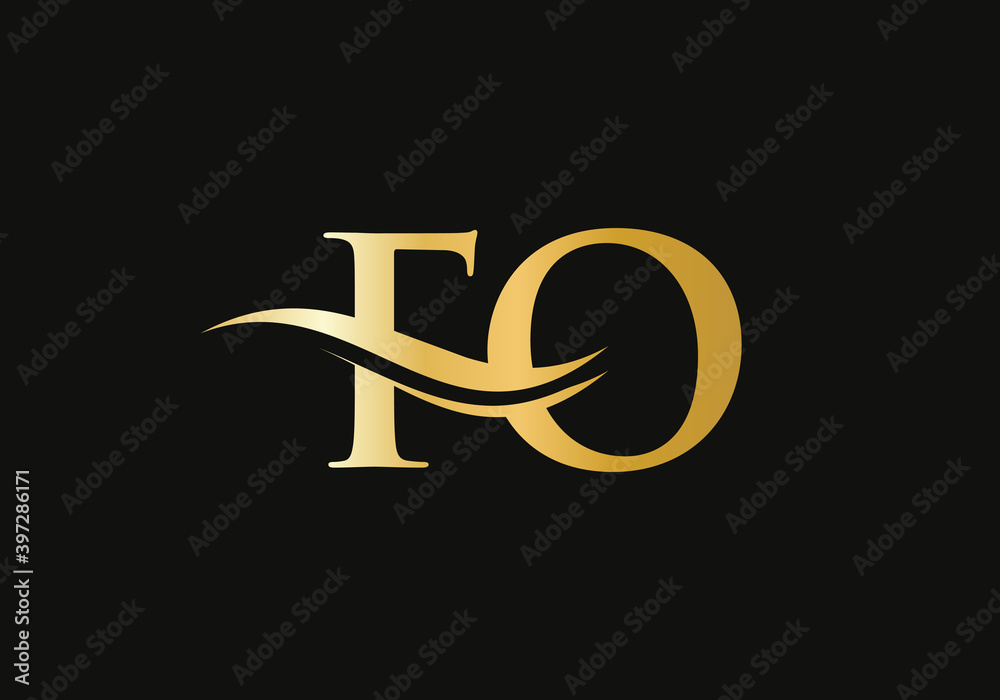 Water Wave FO Logo Vector. Swoosh Letter FO Logo Design for business ...