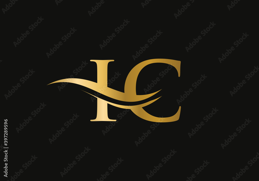 Letter IC Logo Design with water wave concept. IC letter logo design ...