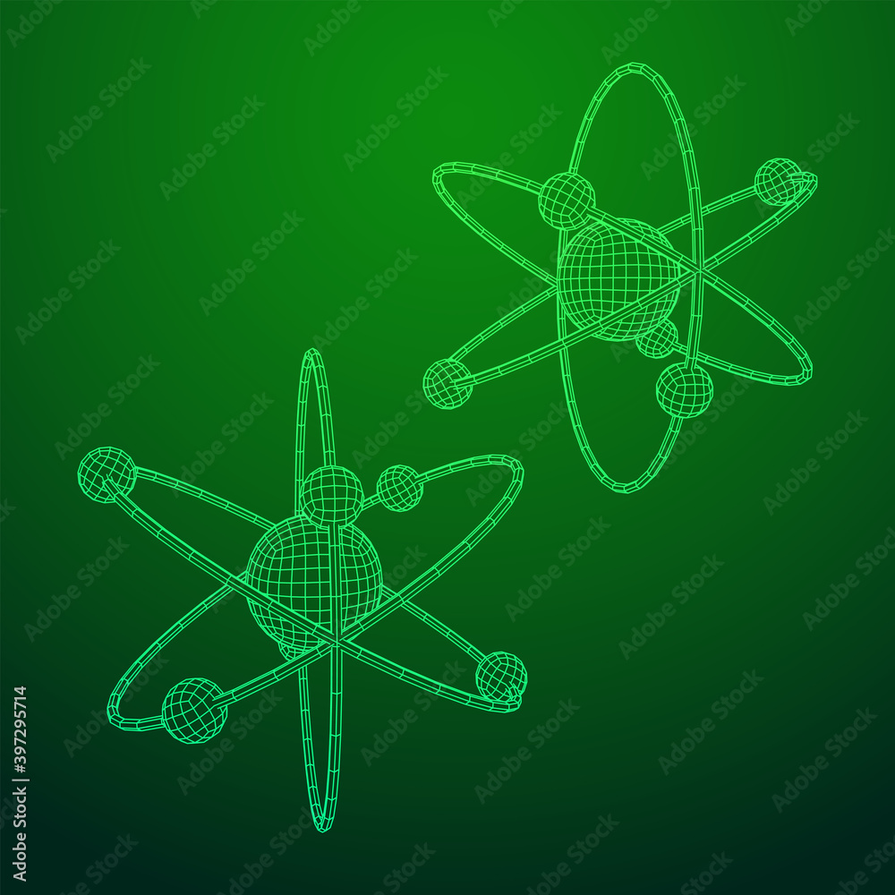 Planetary model of atom with nucleus and electrons Stock Vector | Adobe ...