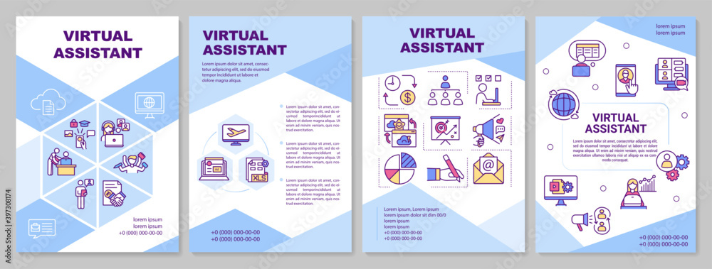 Virtual assistant brochure template. Administrative role. Remote job ...