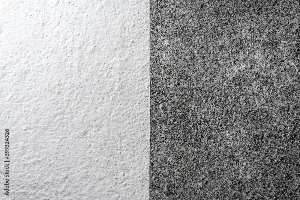 The Black and White Background is Divided into Two Equal Parts. Close ...