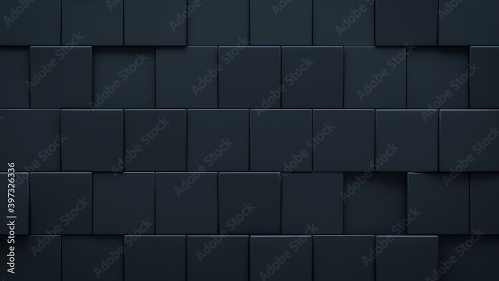 Futuristic, High Tech, dark background, with an offset square block ...