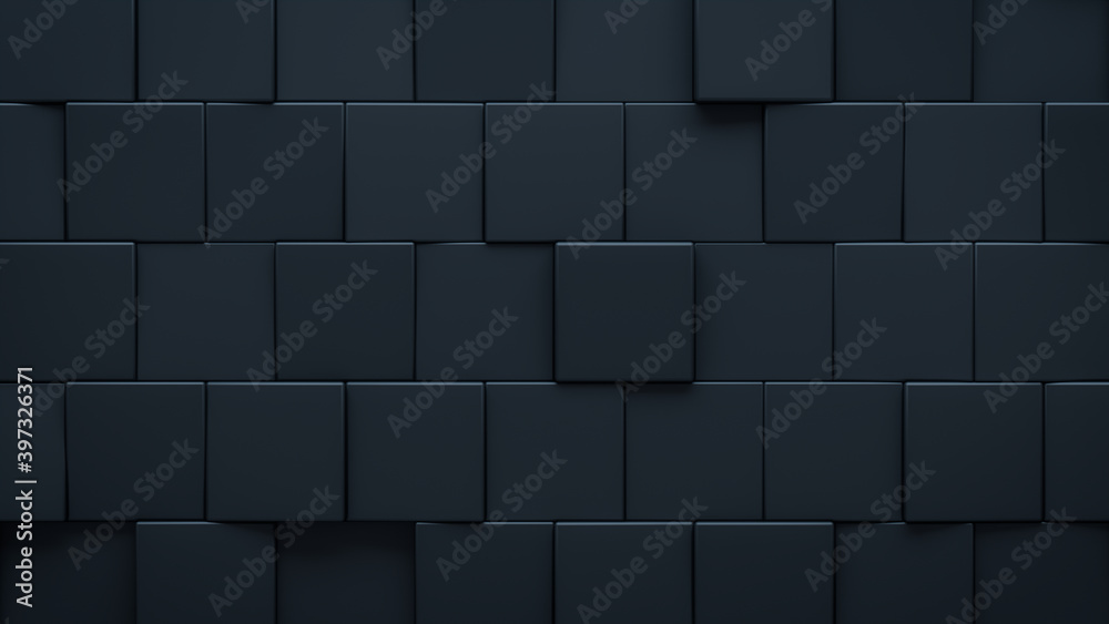 Futuristic, High Tech, dark background, with an offset square block ...