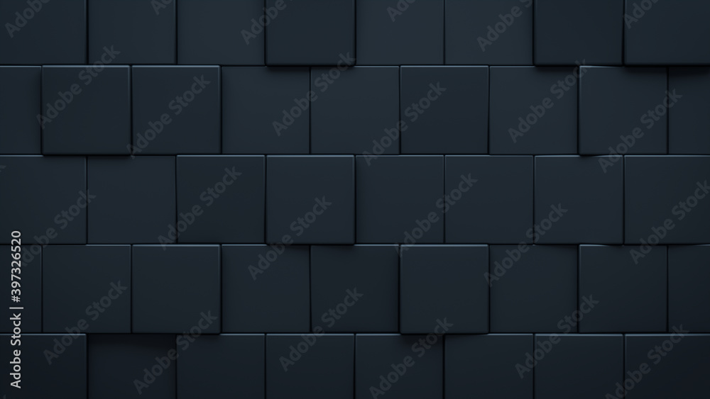 Futuristic, High Tech, dark background, with an offset square block ...