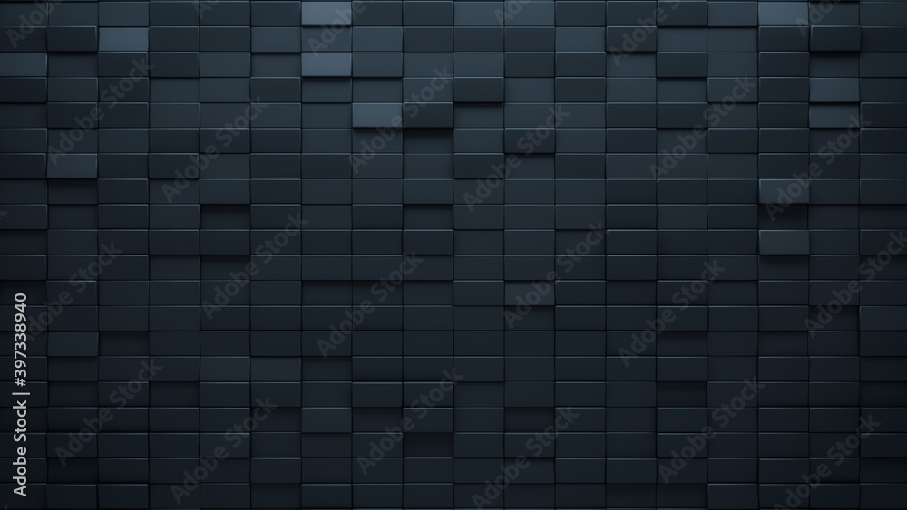 Futuristic, High Tech, dark background, with a rectangular block ...