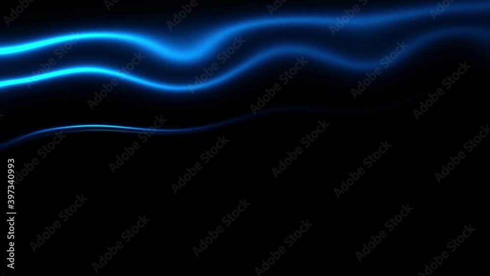 Undulating joint movement of blue lines on a black background vídeo do ...