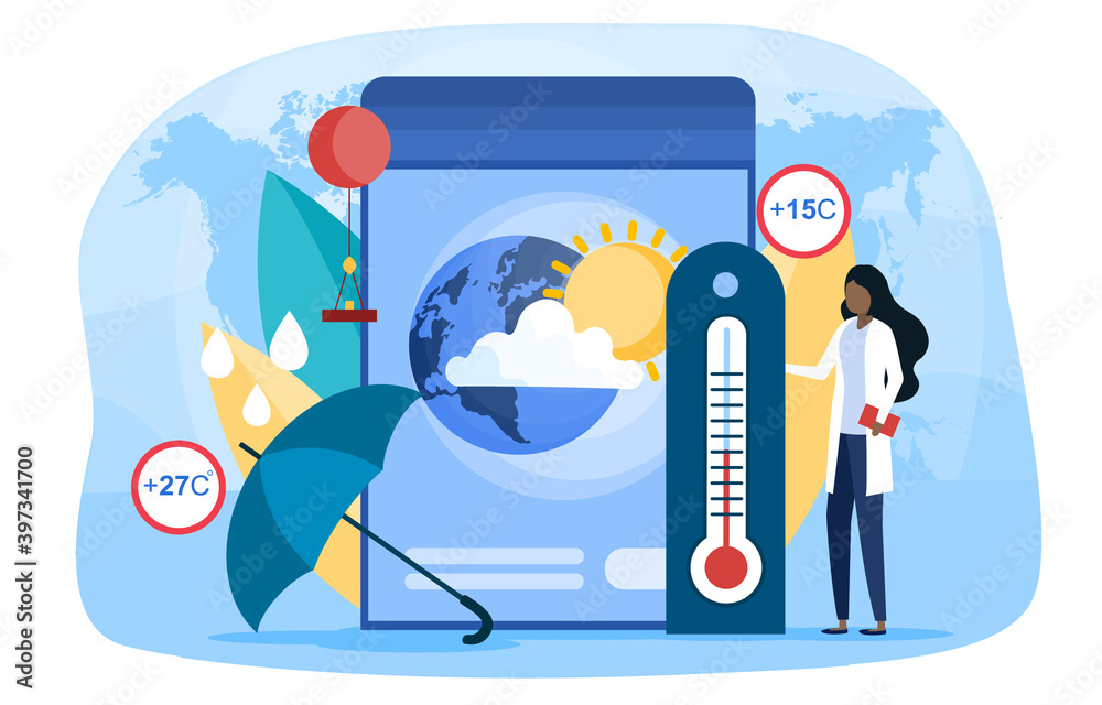 Abstract concept of meteorology. Meteorology online service or platform ...