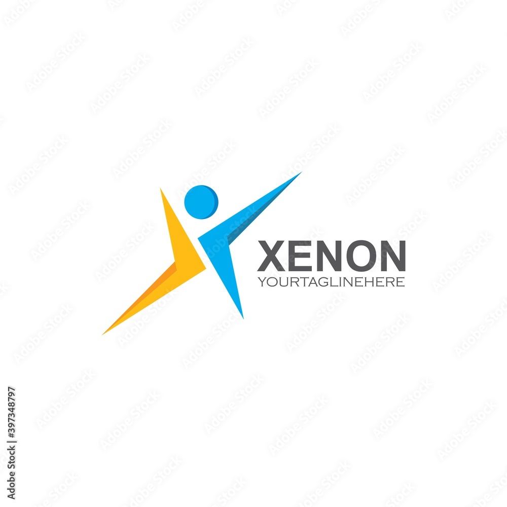 x letter arrow people icon vector illustration concept Stock Vector ...