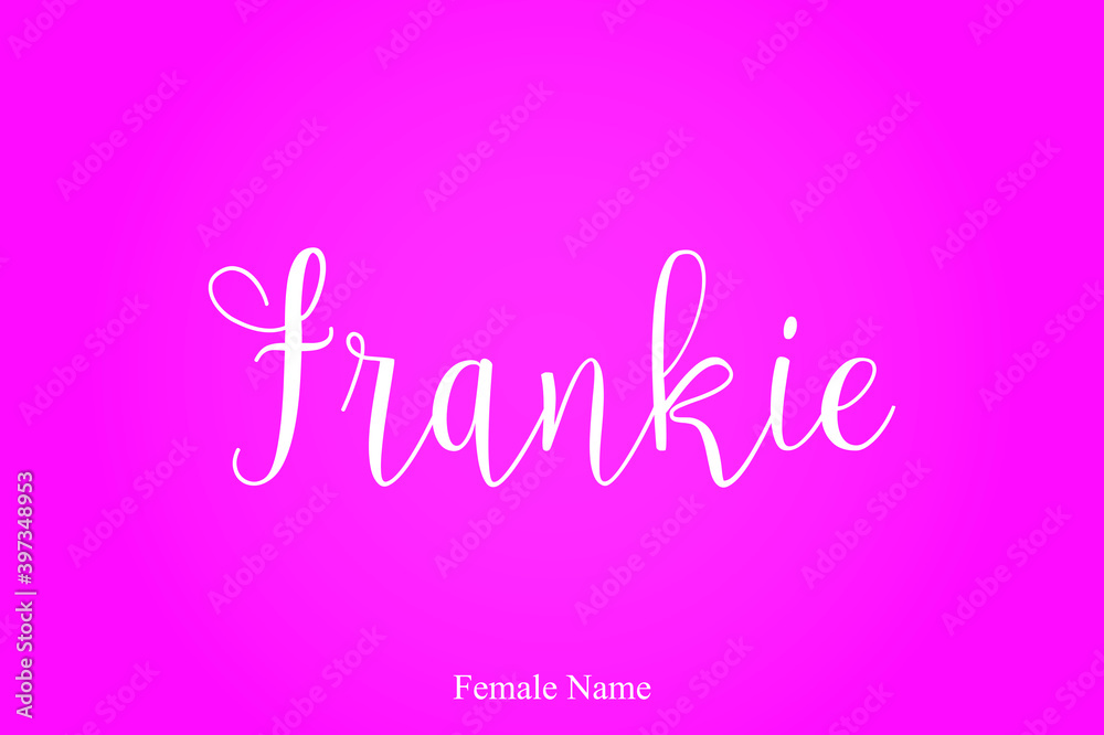 Frankie Female Name Hand Lettering Typescript Calligraphy Text On Pink ...