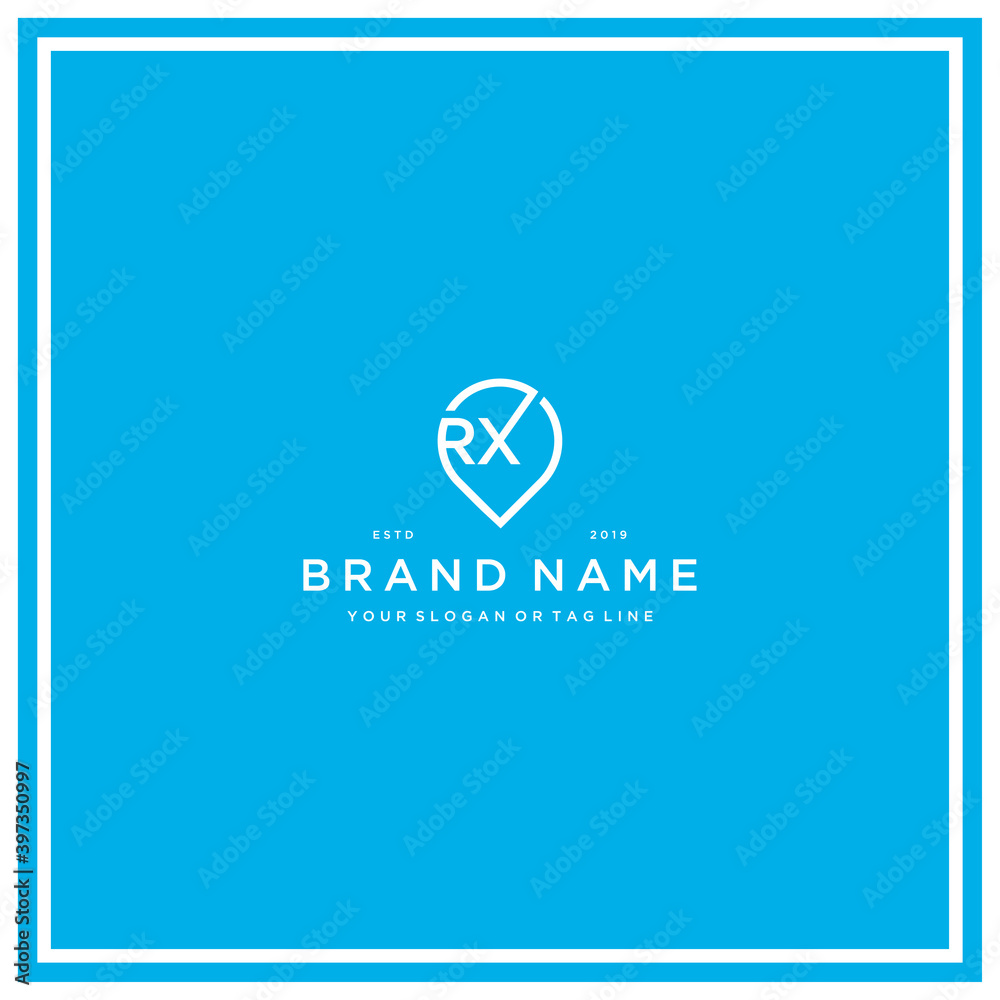 letter RX pin logo design vector Stock Vector | Adobe Stock