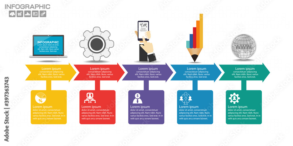 Step and timeline Infographic Templates for Business Vector ...