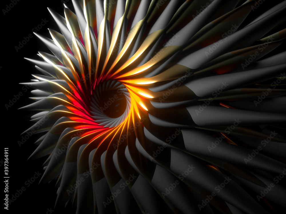 3d render of abstract art of 3d industrial background with surreal ...