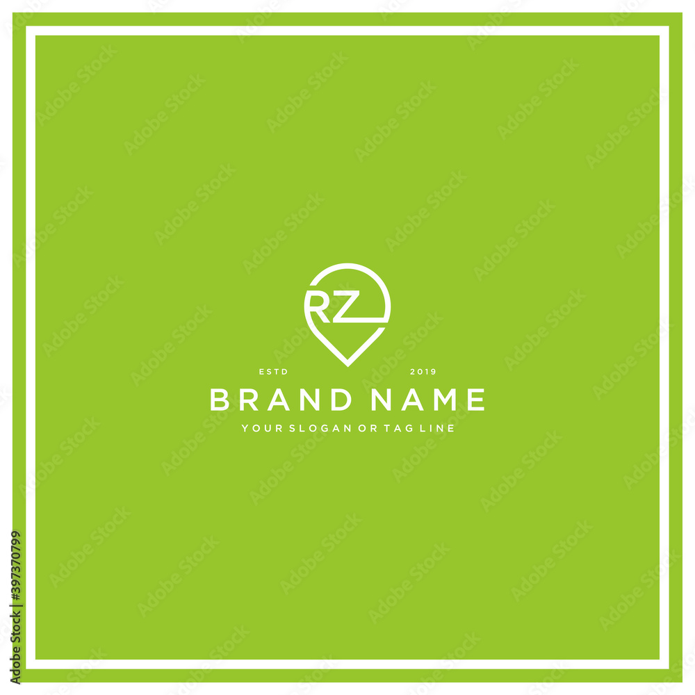letter RZ pin logo design vector Stock Vector | Adobe Stock