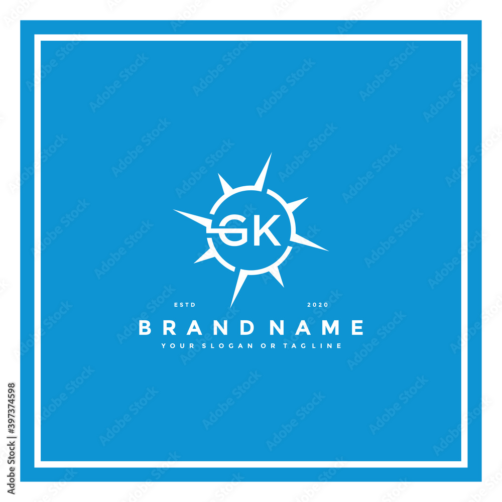 letter GK compass logo design vector Stock Vector | Adobe Stock