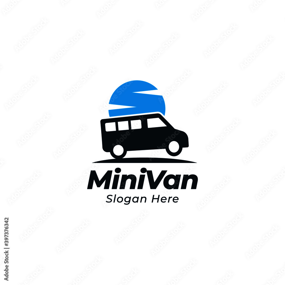 Mini Van Travel Logo illustration in vintage style. minivan vector ...