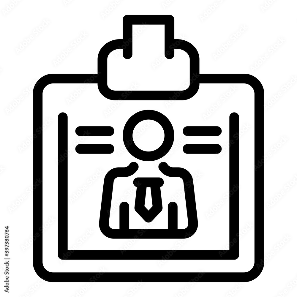 Worker badge icon. Outline worker badge vector icon for web design ...