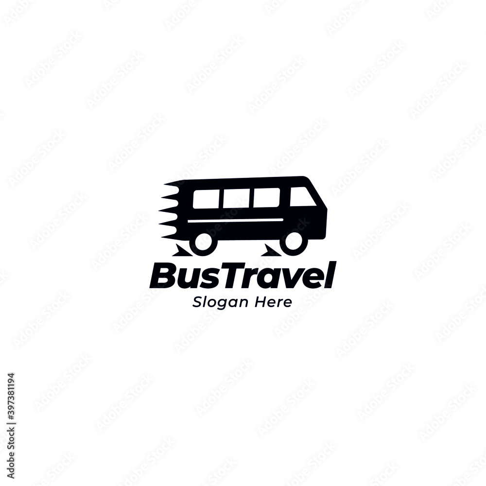 Mini Van Travel Logo illustration in vintage style. minivan vector ...