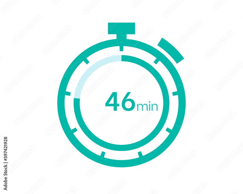 46 minutes timer icon, 46 min digital timer. Clock and watch, timer ...