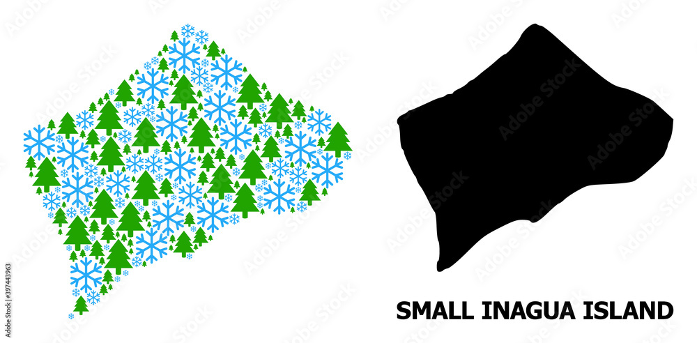Vector mosaic map of Small Inagua Island created for New Year ...