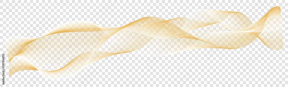 abstract gold vector wave lines on transparent background Stock Vector ...