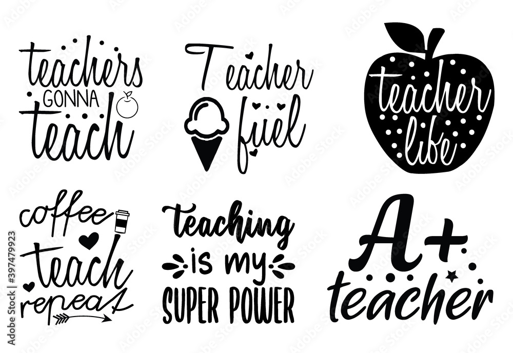 teacher design SVG Bundle Cut Files for Cutting Machines like Cricut ...