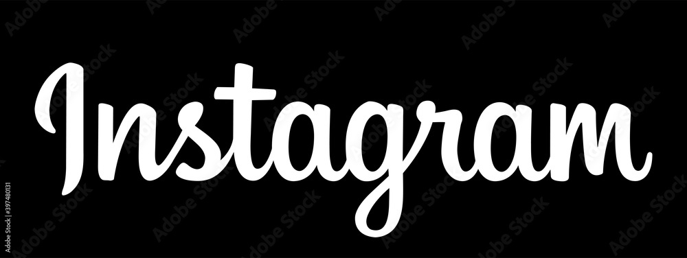 Instagram Text Logo - Vector - White Silhouette Font - Isolated. Latest ...