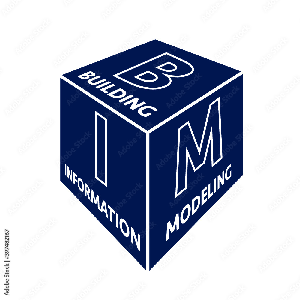 Building information modeling vector icon. BIM is a method of networked ...