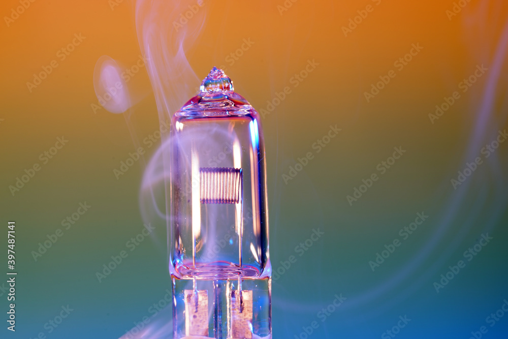 Bulb smoke background structure photographed in the studio using modern ...