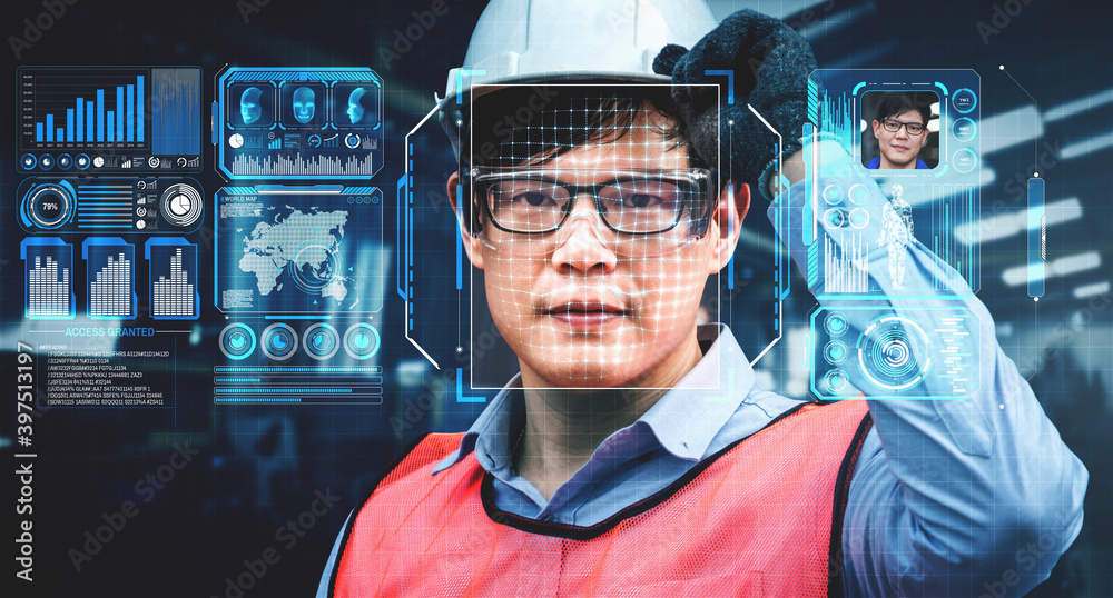 Facial recognition technology for industry worker to access machine ...