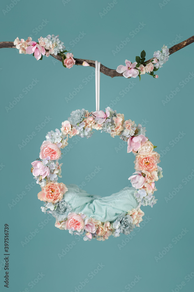 Newborn baby photography swing. Background for newborn baby. Stock ...