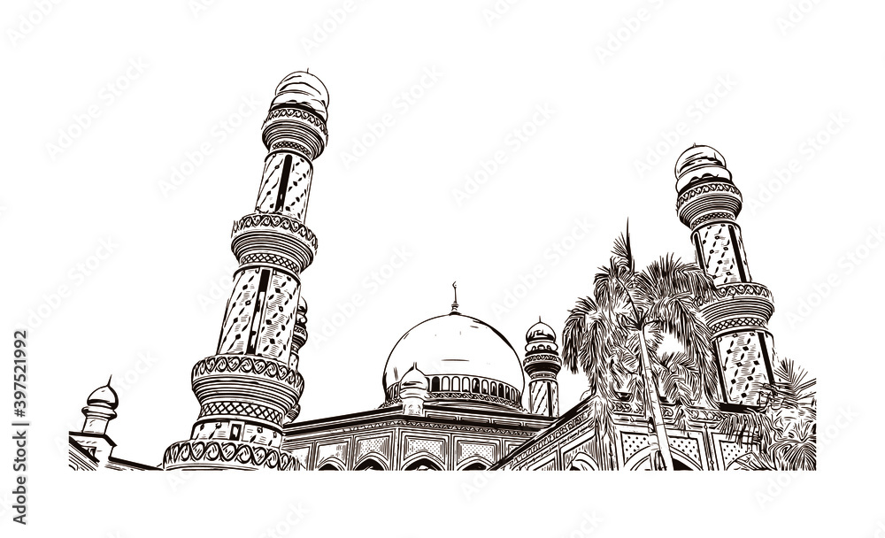 Building view with landmark of Bandar Seri Begawan is the capital of ...