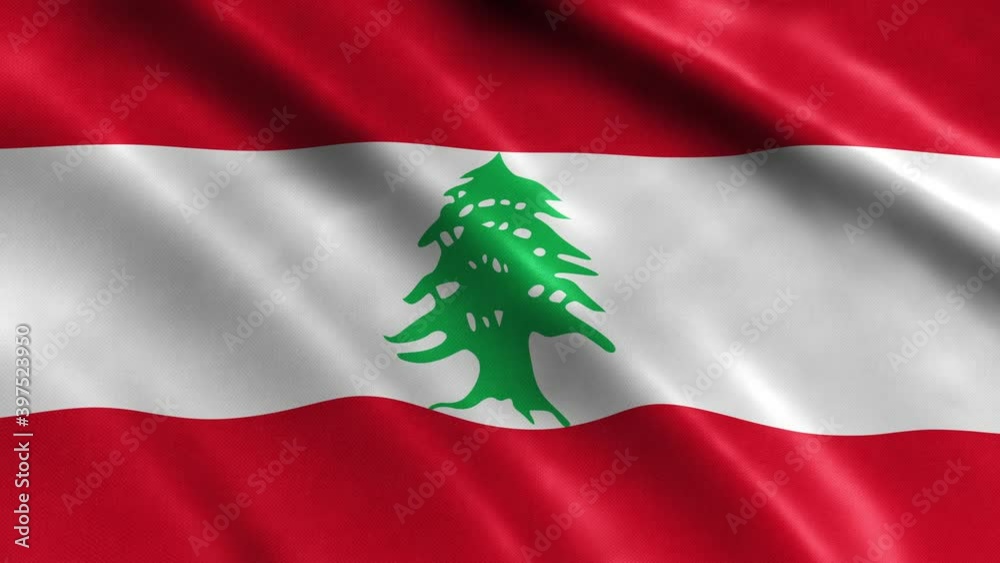 Lebanon National Flag Country Banner Waving 3D Loop Animation. High ...