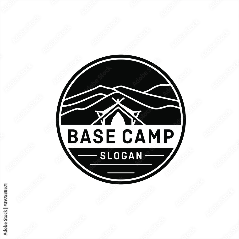 The mountain base camp summit Stock Vector | Adobe Stock