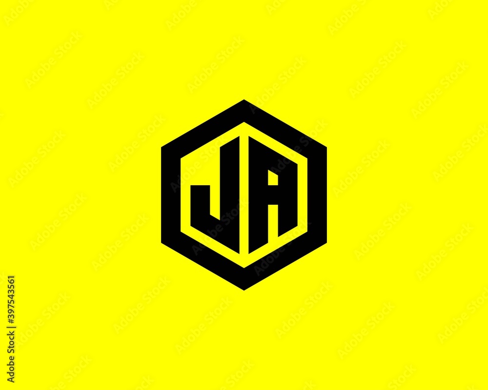 JA AJ LETTER LOGO DESIGN VECTOR TEMPLATE. JA AJ LOGO DESIGN. Stock ...