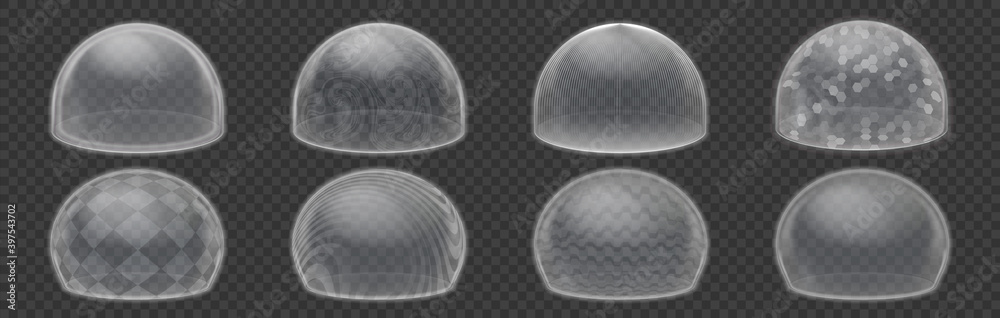 Circle shield. Bubble force field, energy sphere round ball safety ...