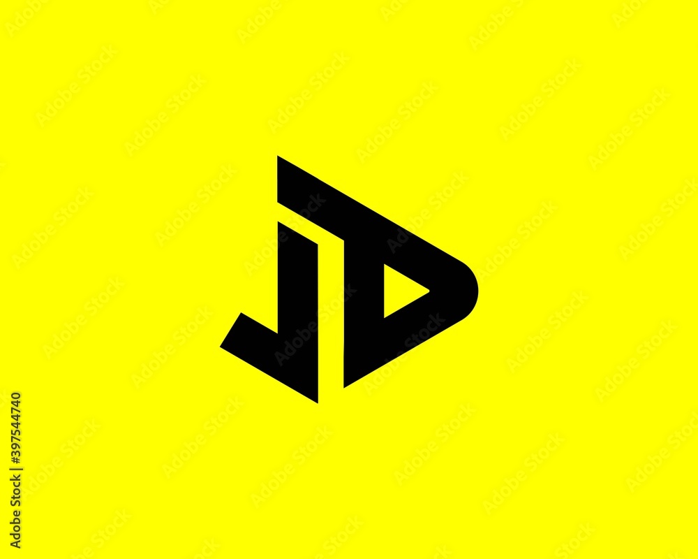 JD DJ LETTER LOGO DESIGN VECTOR TEMPLATE. JD DJ LOGO DESIGN. Stock ...