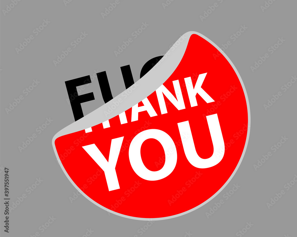 Thank you or not, creative sticker label vector. Stock Vector | Adobe Stock