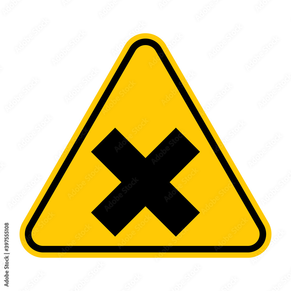 Harmful or irritating substances warning sign. Vector illustration of ...