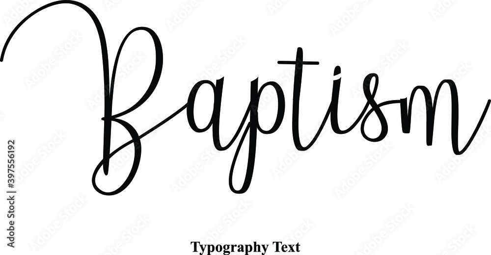 Baptism Handwriting Cursive Font Calligraphy Phrase Stock Vector ...