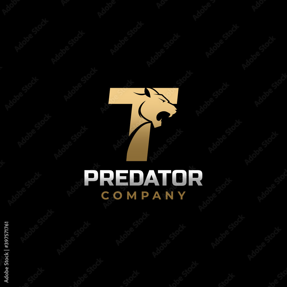 Letter T Tiger, Predator Logo Design Vector Stock Vector | Adobe Stock