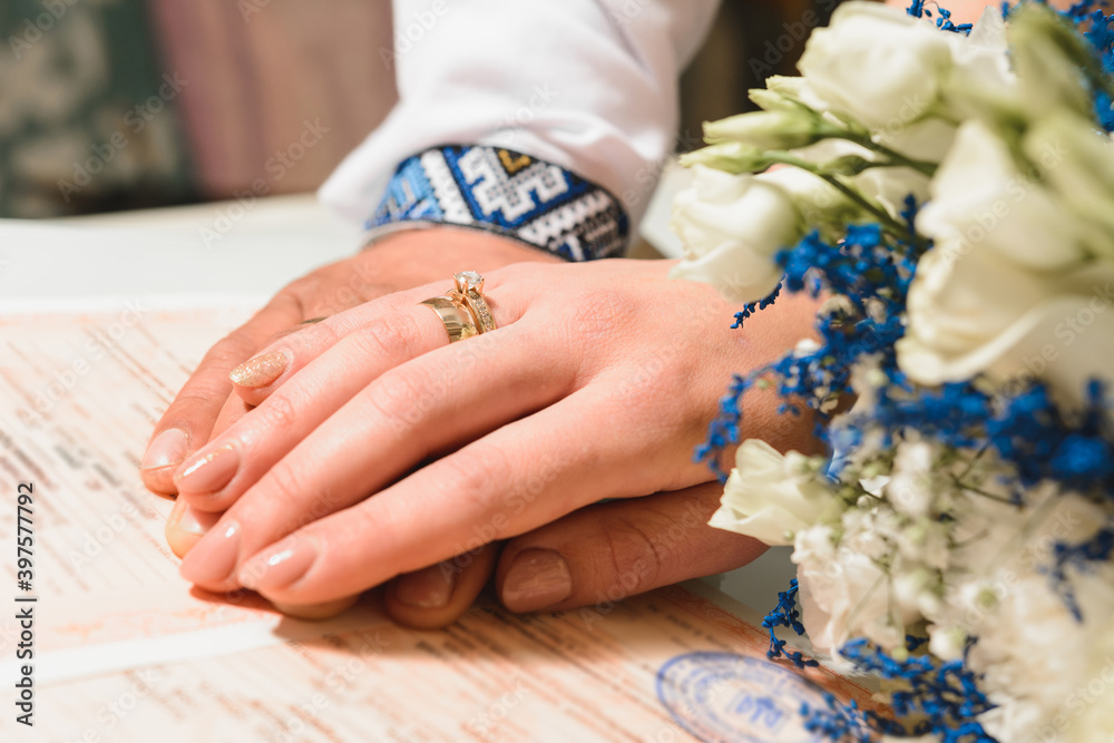Wedding in the church, wedding ceremony in the church, the vows of the ...