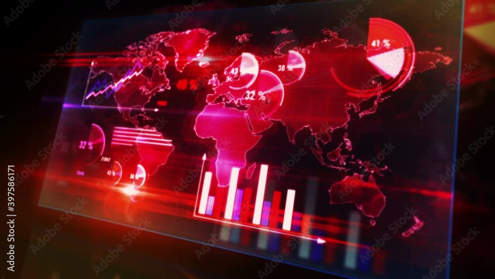 Video „Chart and economic graph on computer screen loop. Business ...