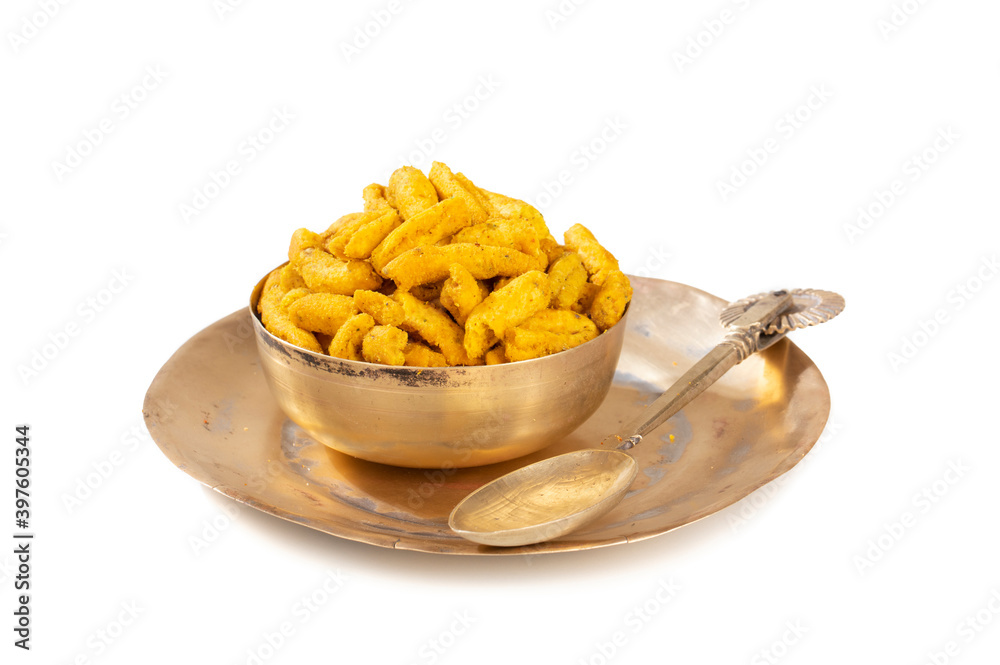 Indian Traditional Spicy Ganthiya or Gathiya, Gathia Are Deep Fried ...