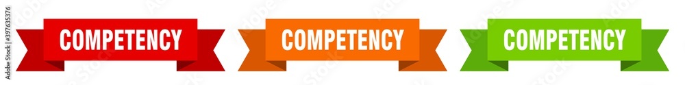 competency ribbon. competency isolated paper sign. banner Stock Vector ...