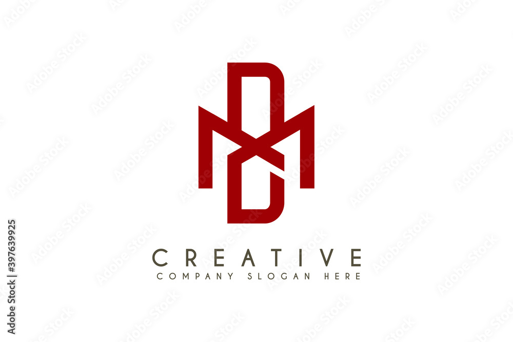 Abstract initial letter BM MB linked logo design vector illustration ...